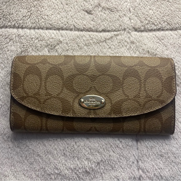 Coach | Bags | Coach Signature Pop Slim Envelope Wallet | Poshmark